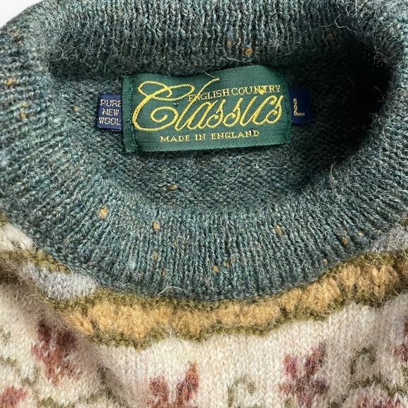 Vintage | Sweaters | Vintage English Country Fox Wool Sweater Large ...